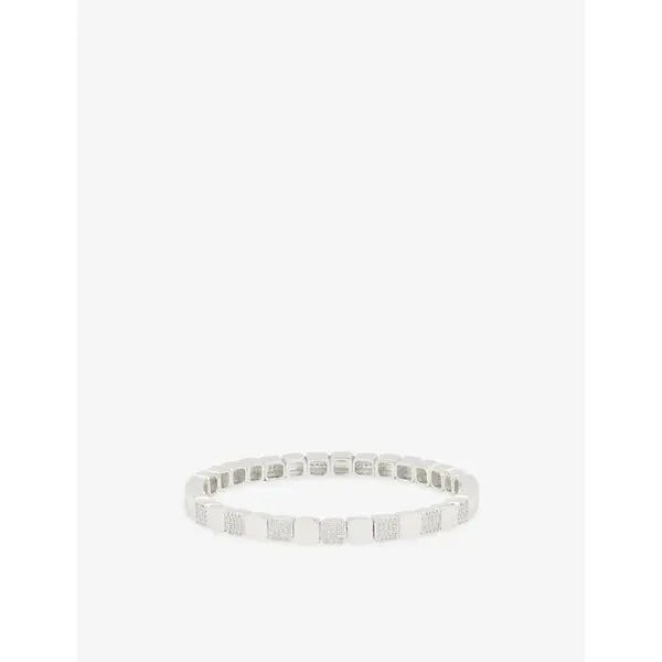 LISA GOZLAN The Duo Square Mixer Sterling -plated Brass And Cubic Zirconia Bracelet - Silver
