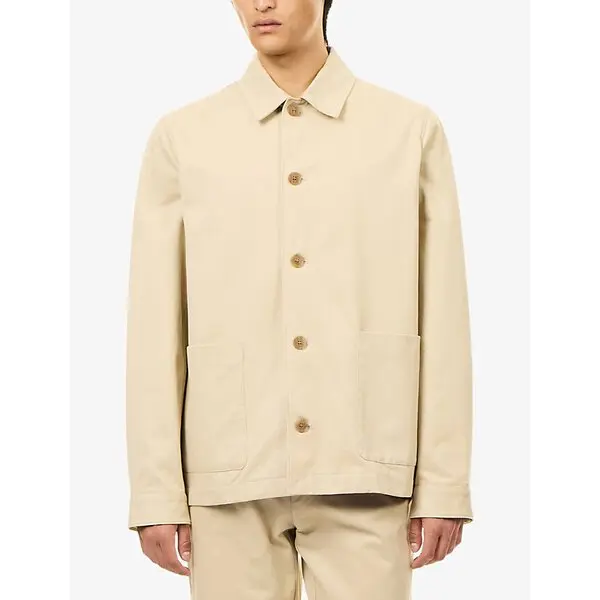 Sunspel Drill Chore Cotton Jacket - Light Stone