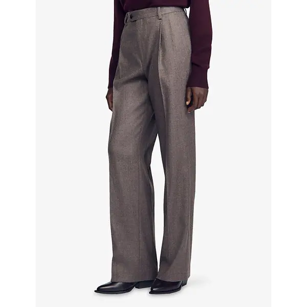 Sandro Tailored Straight-leg Wool Suit Trousers