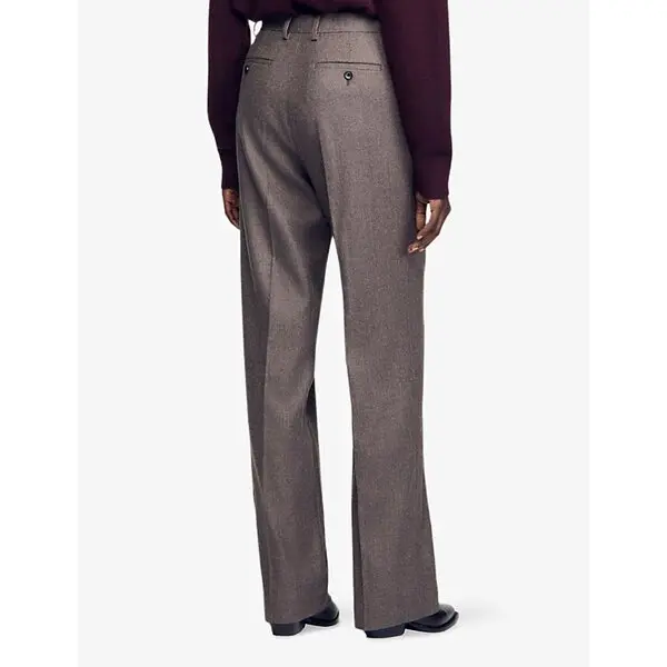 Sandro Tailored Straight-leg Wool Suit Trousers