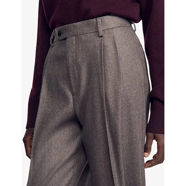Sandro Tailored Straight-leg Wool Suit Trousers