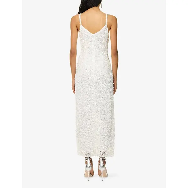 LA FUORI Isolde Lace Beaded Maxi Dress