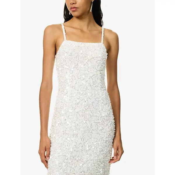 LA FUORI Isolde Lace Beaded Maxi Dress