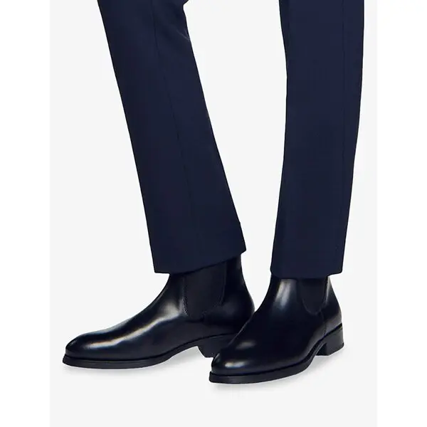 Sandro Flat Leather Chelsea Boots