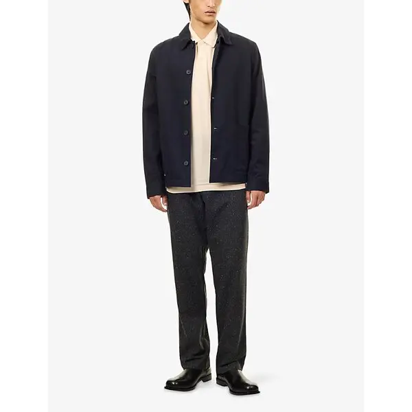 Sunspel Drill Chore Cotton Jacket - Navy