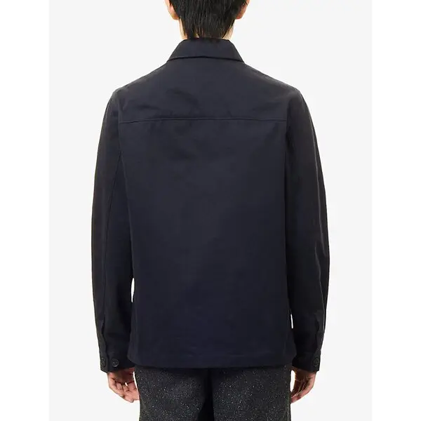 Sunspel Drill Chore Cotton Jacket - Navy