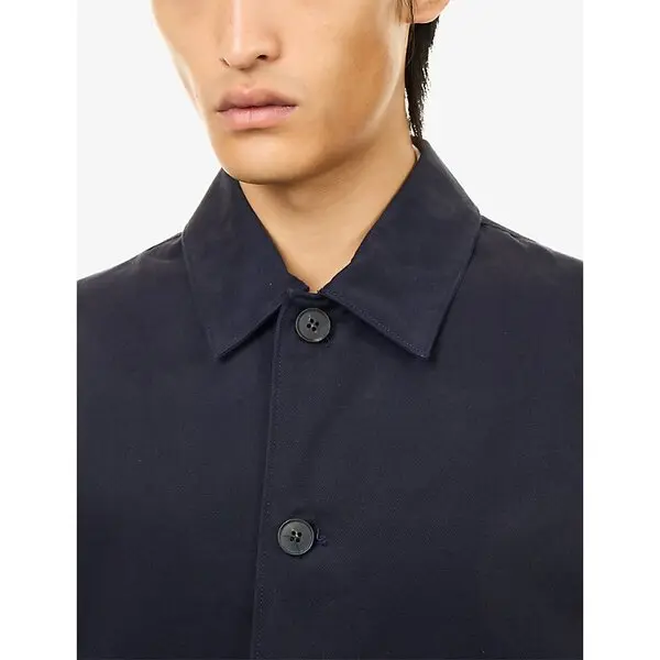 Sunspel Drill Chore Cotton Jacket - Navy