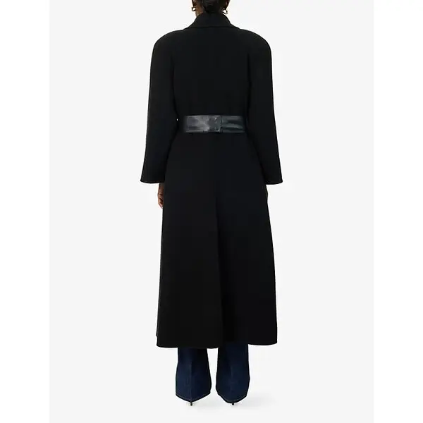 Valentino Garavani Belted Drape Wool-blend Coat