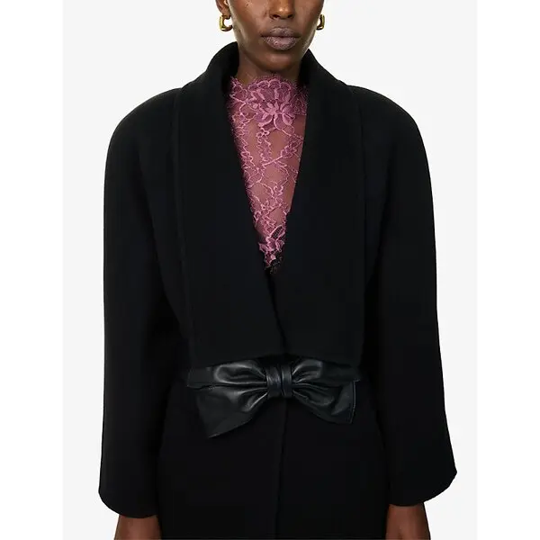 Valentino Garavani Belted Drape Wool-blend Coat