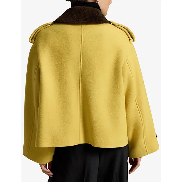 Polo Ralph Lauren Shearling-collar Double-breasted Wool Jacket