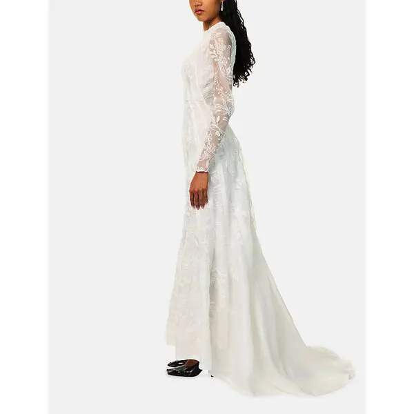 MARC LEBIHAN Floral Embellished Lace Gown