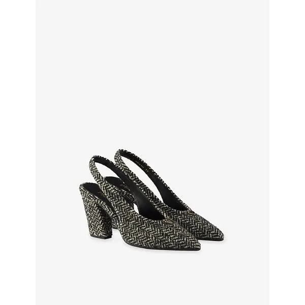 Prada Chevron Tweed Slingbacks