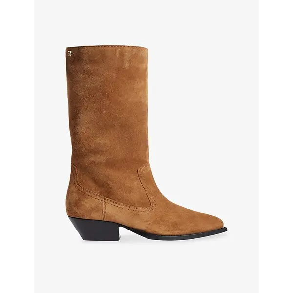 Sandro Western Knee-high Suede Boots