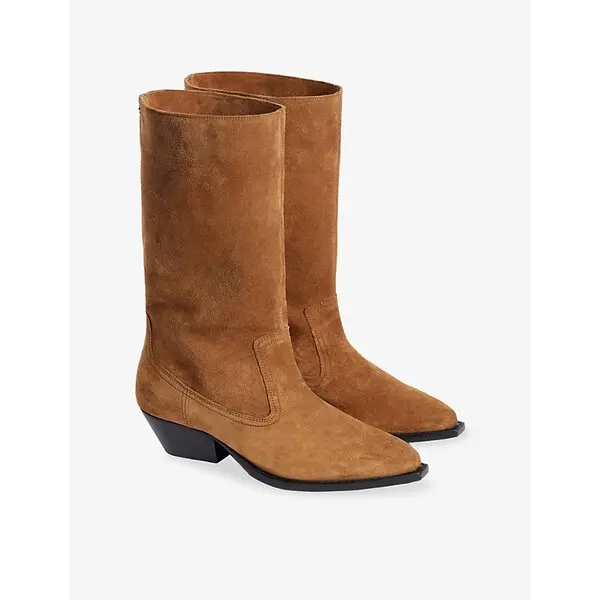 Sandro Western Knee-high Suede Boots