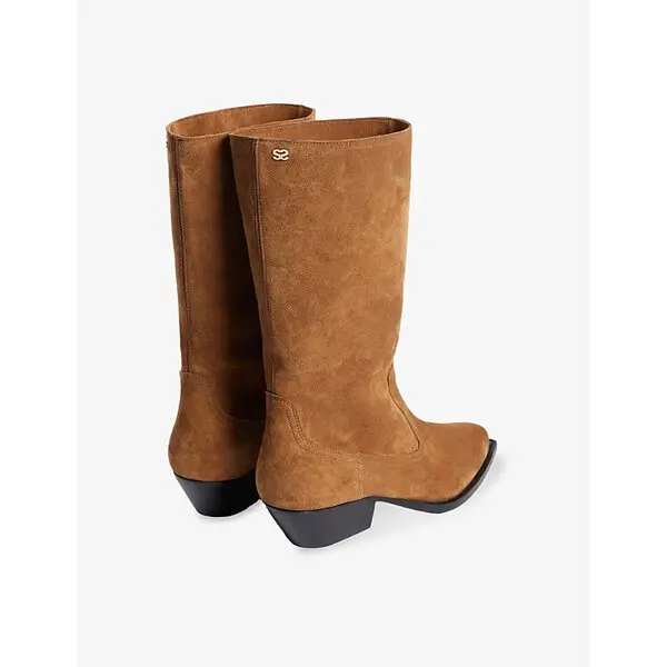 Sandro Western Knee-high Suede Boots