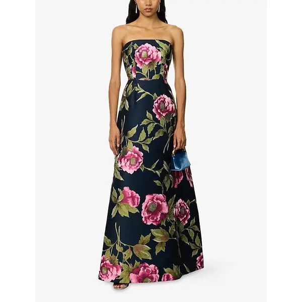 Carolina Herrera Aline Strapless Woven Gown