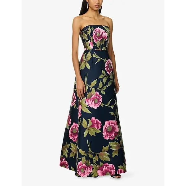 Carolina Herrera Aline Strapless Woven Gown