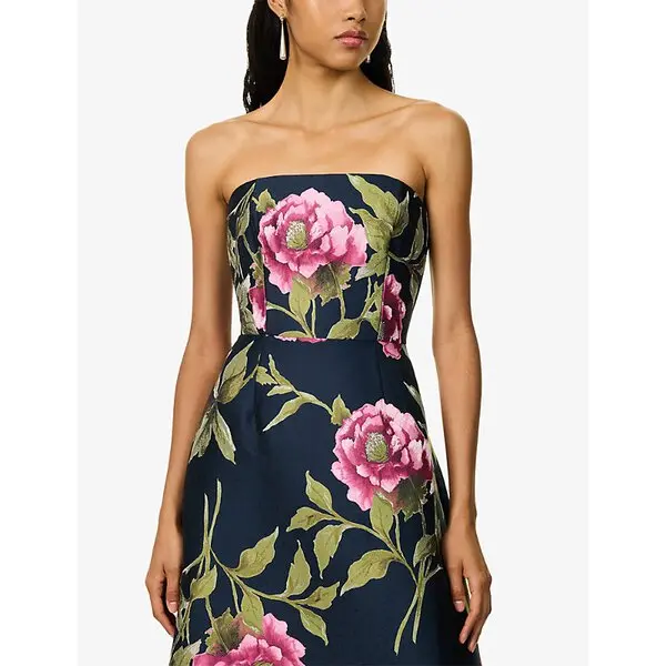 Carolina Herrera Aline Strapless Woven Gown