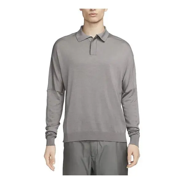 Nike Esc Long Sleeve Knit Polo - Grey