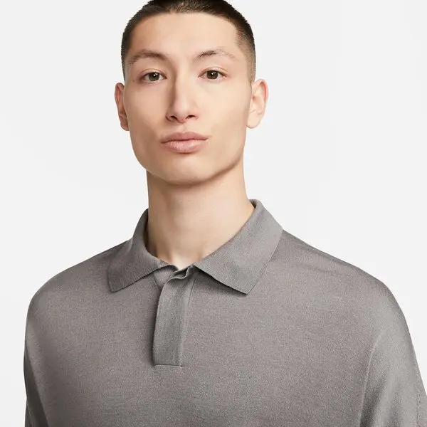 Nike Esc Long Sleeve Knit Polo - Grey