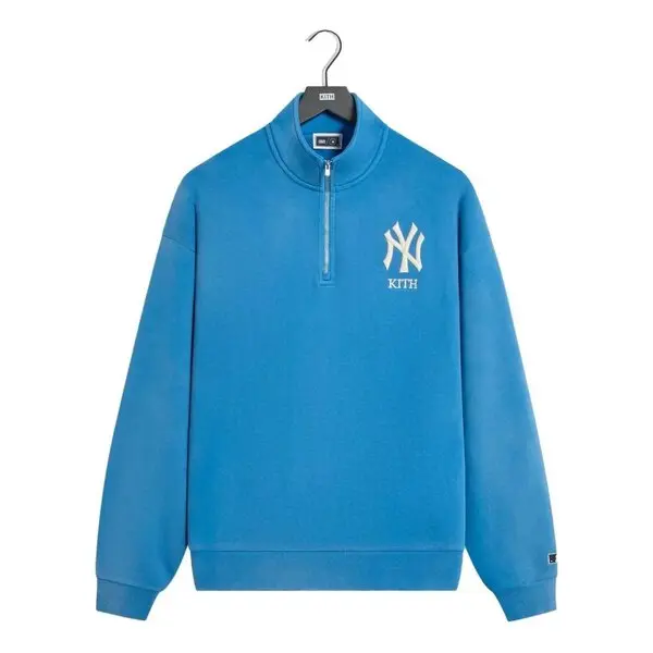 Kith For The New York Yankees Vintage Nelson Quarter Zip - Skylight