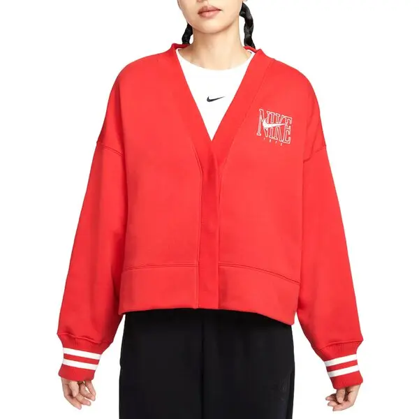 Nike Phoenix Fleece Over Oversized Graphic Cardigan Asia Sizing
