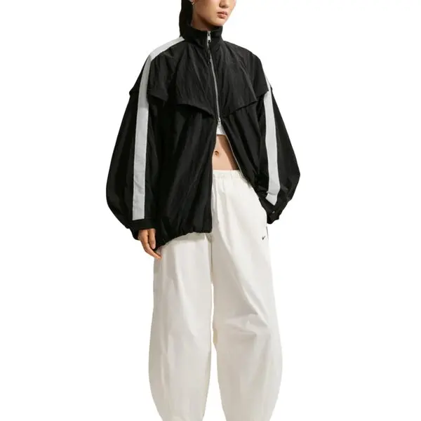 Nike Wide Lantern Cut Track Jacket Asia Sizing 'black Sail