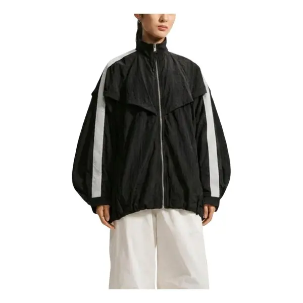 Nike Wide Lantern Cut Track Jacket Asia Sizing 'black Sail - Black/sail