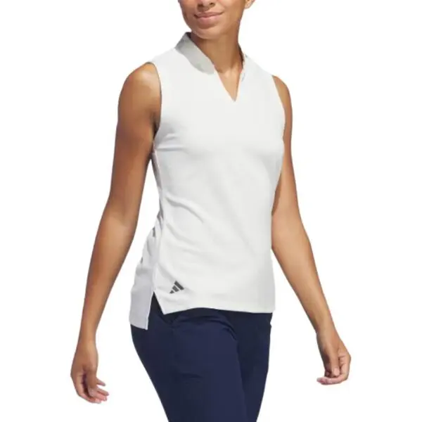 Adidas Ultimate365 Textured Sleeveless Polo Shirt Asia Sizing 'beige