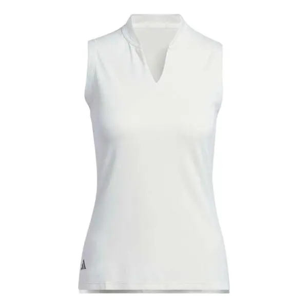 Adidas Ultimate365 Textured Sleeveless Polo Shirt Asia Sizing 'beige - Ivory