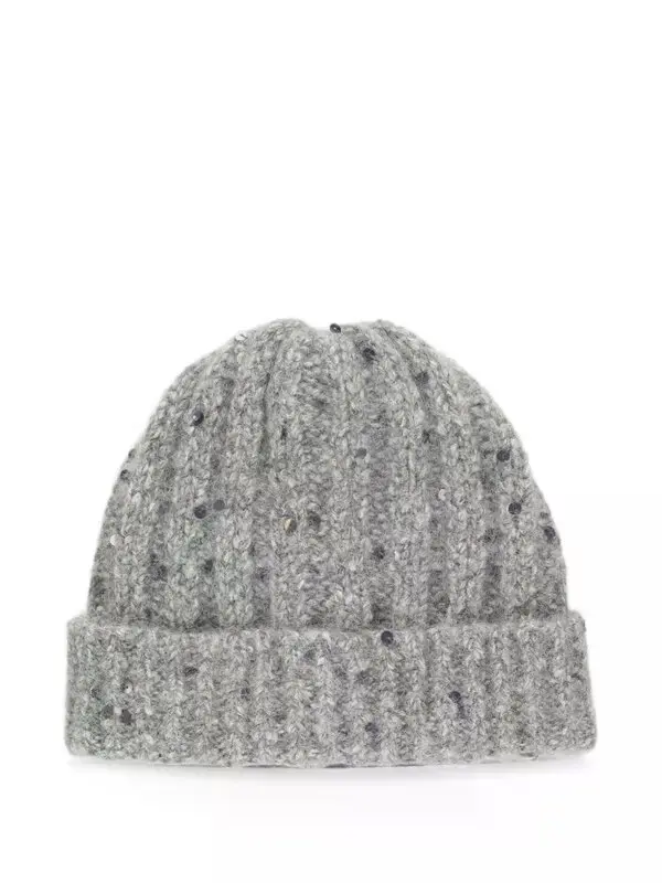 PANICALE Sequin-embellished Ribbed Beanie Hat