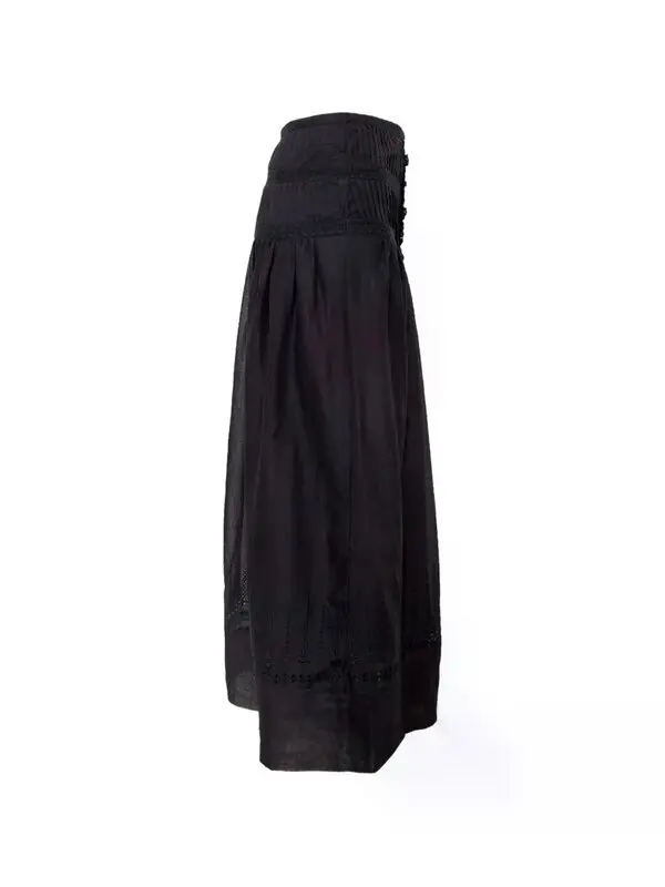 MARANT ETOILE Loraine Pintuck-detail Embroidered Midi Skirt