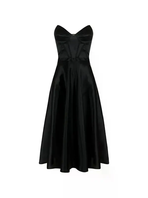Elisabetta Franchi Dress In Gazar Fabric - Black