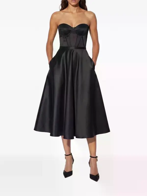 Elisabetta Franchi Dress In Gazar Fabric - Black
