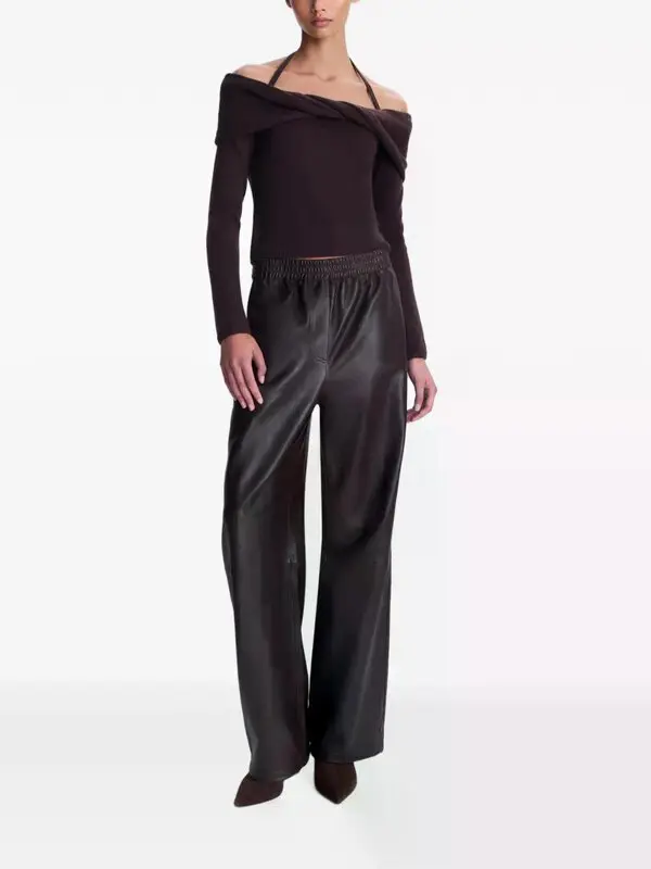 Simkhai Cambria Off-shoulder Twisted-front Top - Brown
