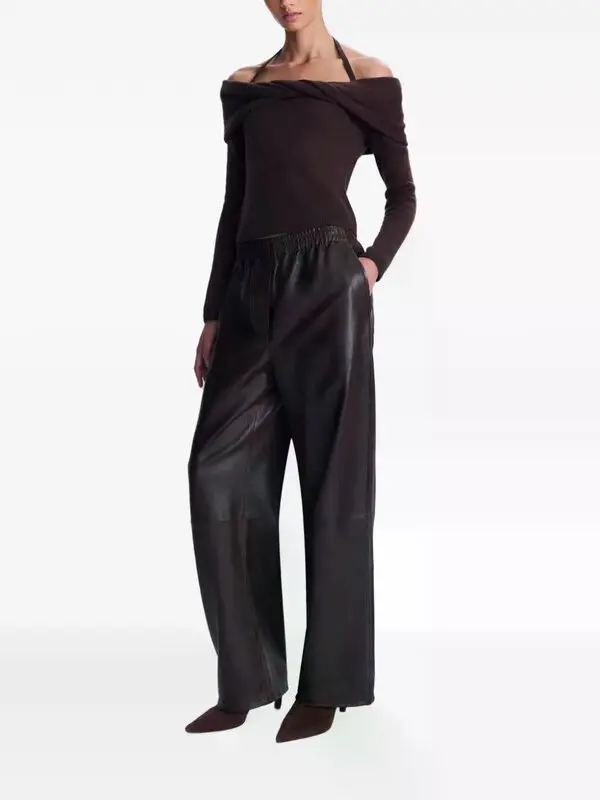 Simkhai Cambria Off-shoulder Twisted-front Top - Brown