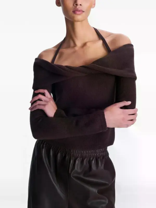 Simkhai Cambria Off-shoulder Twisted-front Top - Brown