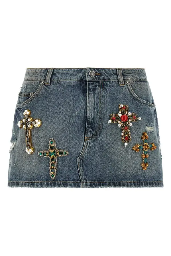 Dolce & Gabbana Embroidery Skirt - Blue