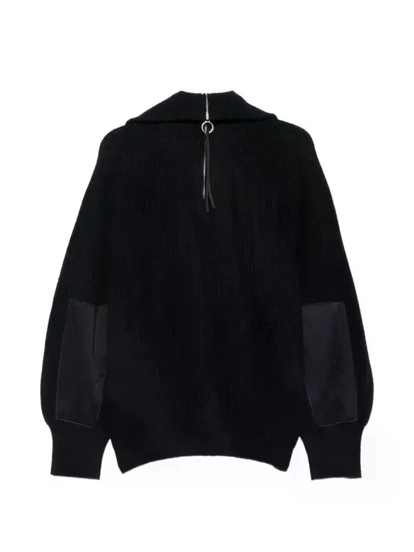 SEMICOUTURE Ribbed-knit Half-zip Sweater