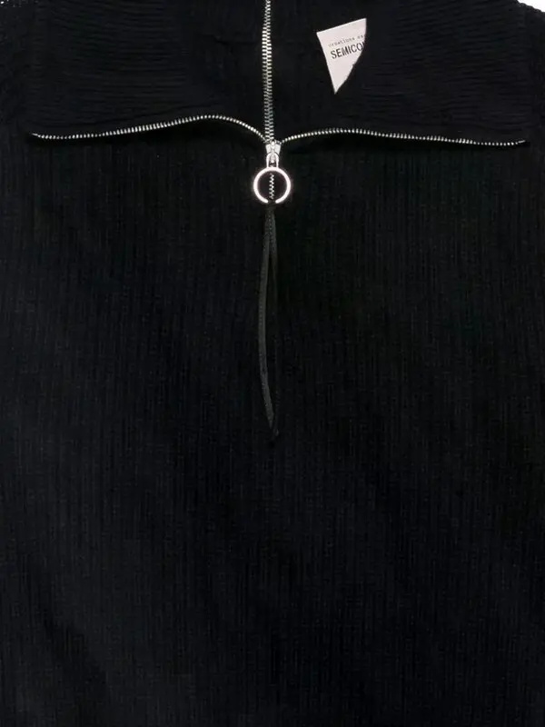 SEMICOUTURE Ribbed-knit Half-zip Sweater