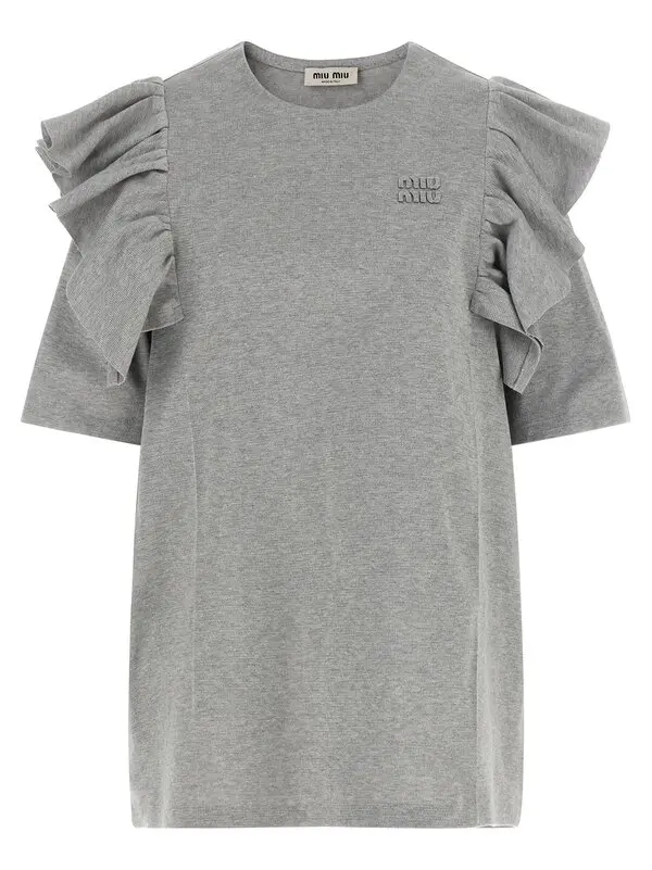 Miu Miu Ruffle Dress - Gray
