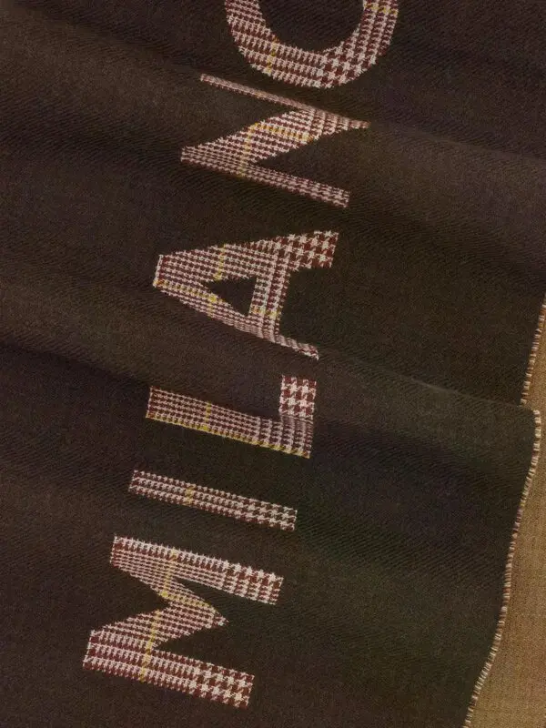 Boggi Milano Scarf Double With Logo In Wool