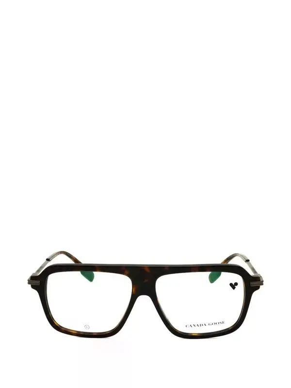 Canada Goose Tortoiseshell-effect Rectangle-frame Glasses
