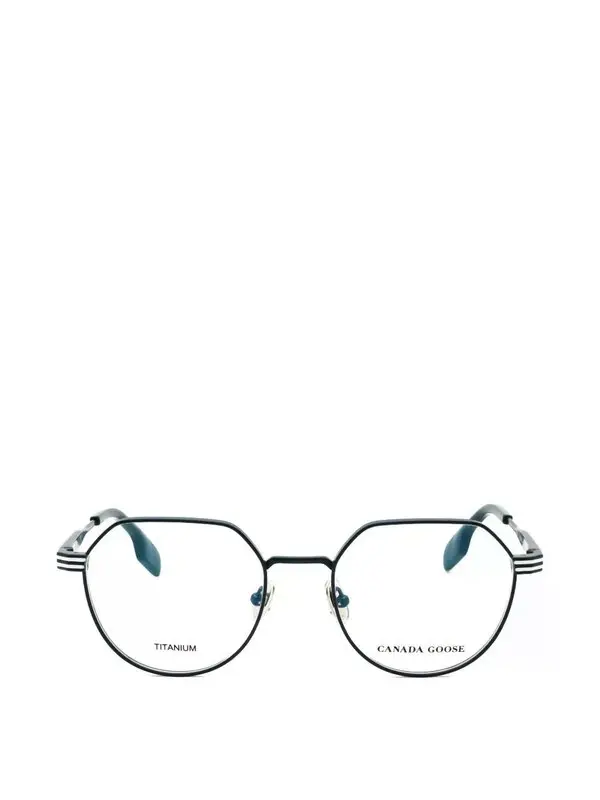 Canada Goose Geometric-frame Titanium Glasses - Blue