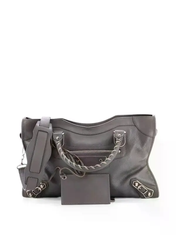 Balenciaga City Classic Metallic Edge Bag Leather Medium Satchel
