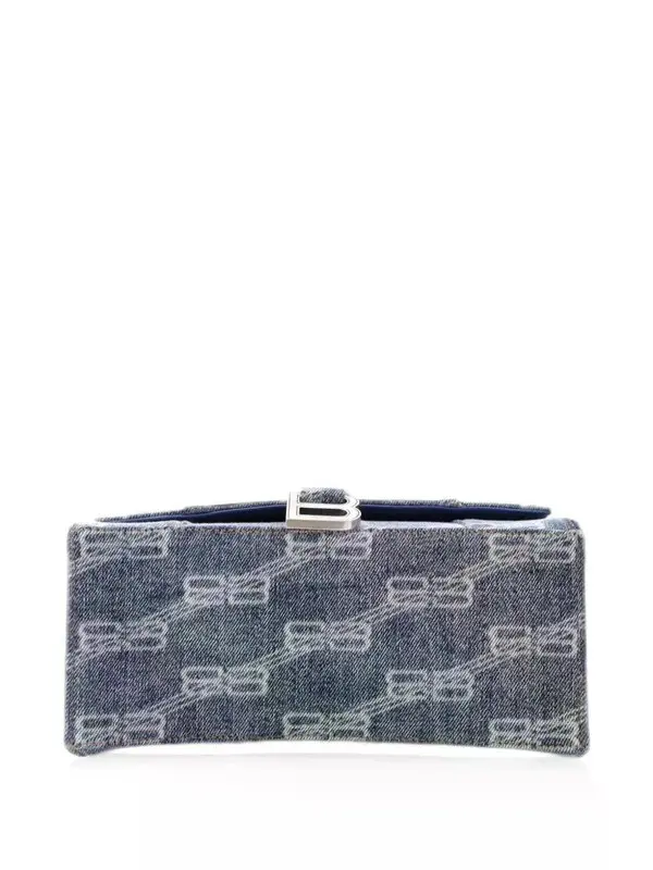 Balenciaga Hourglass Top Handle Bag Bb Monogram Denim Small Satchel