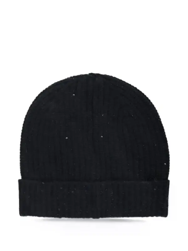 PANICALE Sequin-embellished Ribbed Beanie Hat