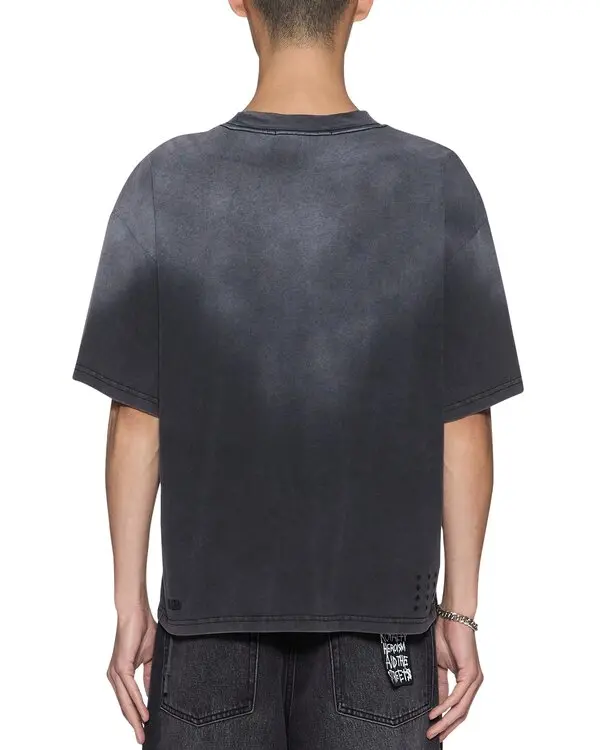 Ksubi Halen Cotton Shield Logo Distressed T-shirt