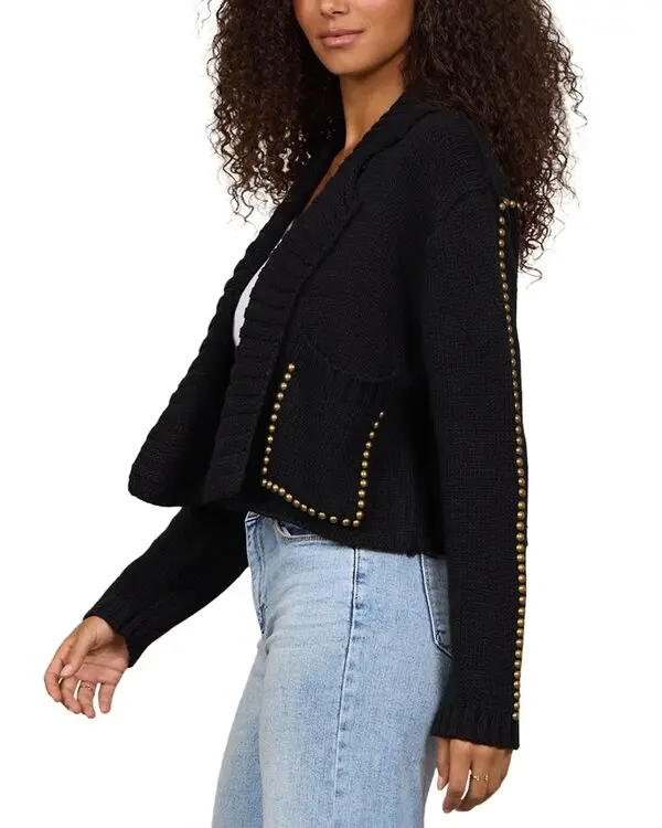 Vintage Havana Stud Embellished Sweater Blazer