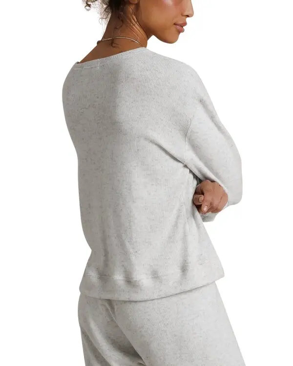 PERFECTWHITETEE Brinley Brushed Long Sleeve Sweatshirt
